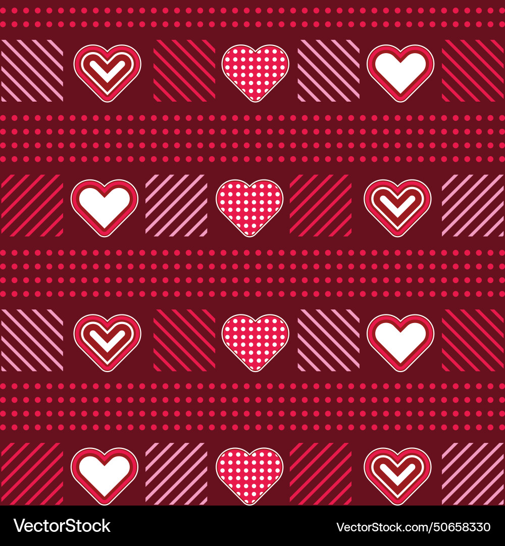 Square valentines day pattern texture design Vector Image