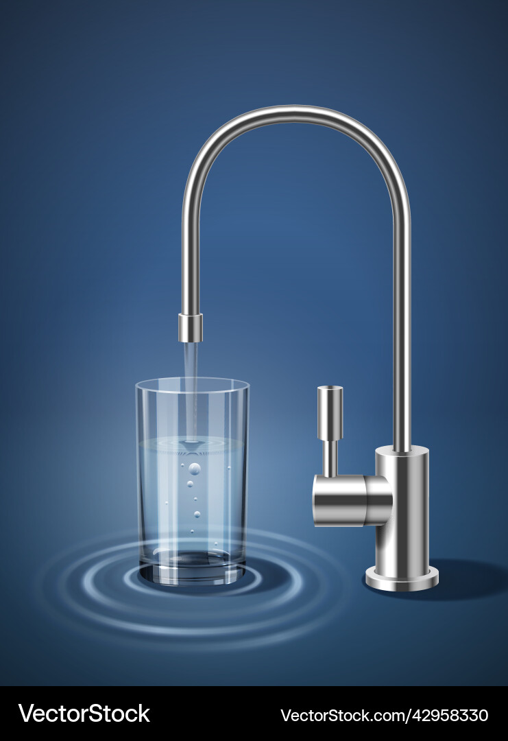 Tap water composition Royalty Free Vector Image