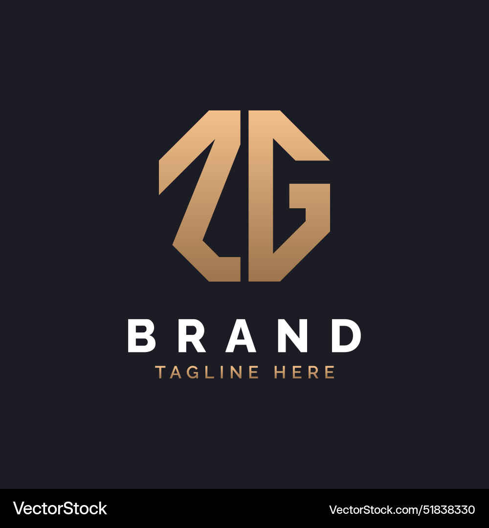 Zg logo design modern minimal elegant and luxury Vector Image