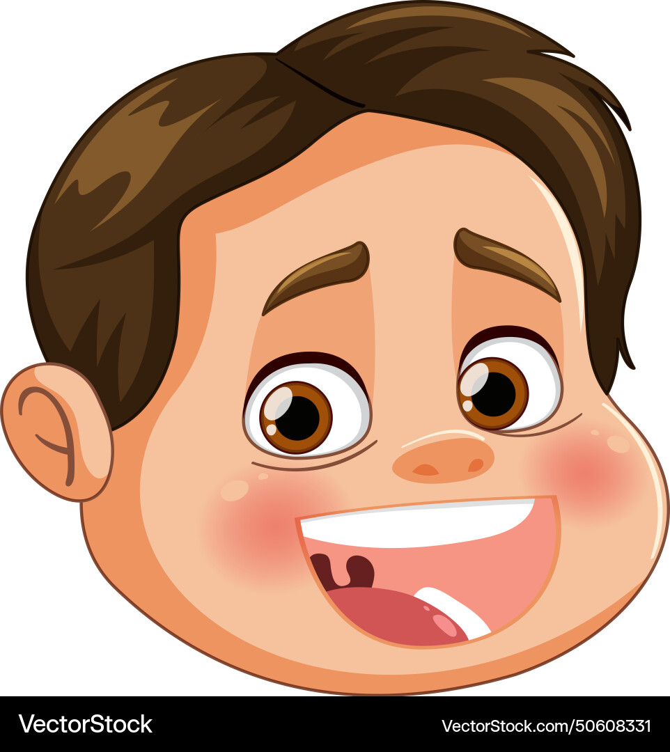 A happy young boy smiling Royalty Free Vector Image