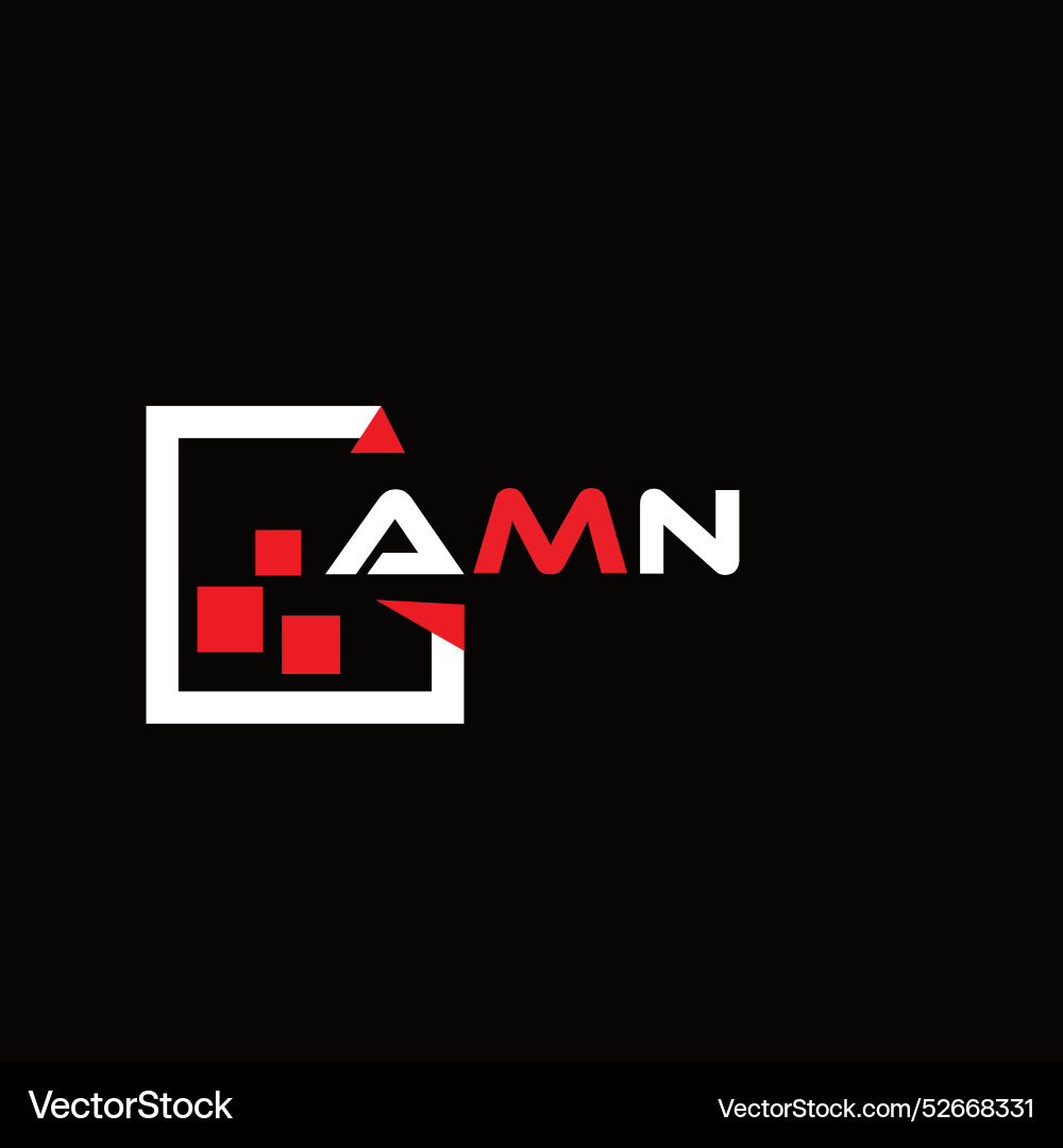 Amn creative minimalist letter logo unique Vector Image