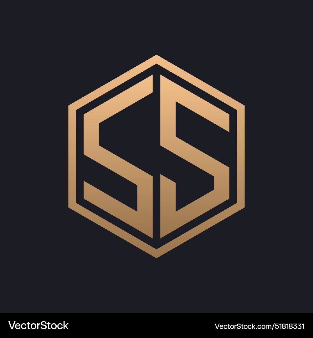 Elegant hexagon letter ss logo design initial Vector Image