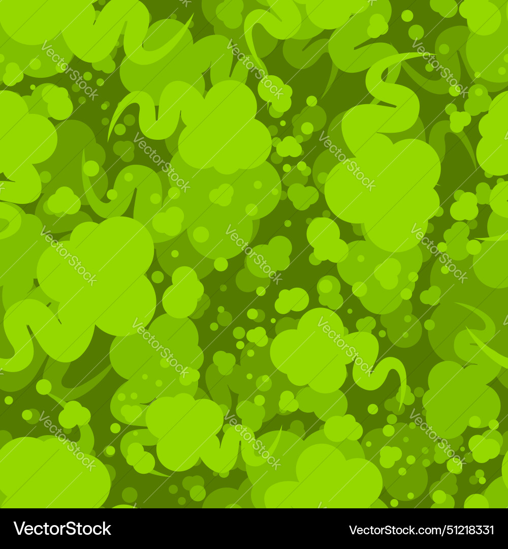Fart pattern seamless green smoke gas background Vector Image