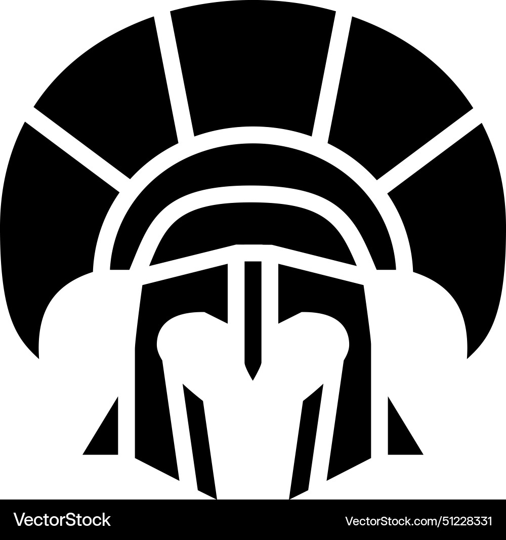 Helmet sparta warrior glyph icon Royalty Free Vector Image
