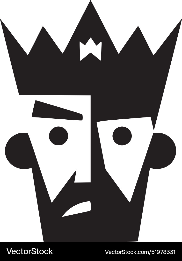 King - black and white isolated icon Royalty Free Vector