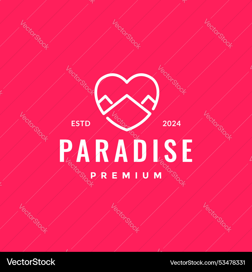 Nature lovers line logo design Royalty Free Vector Image
