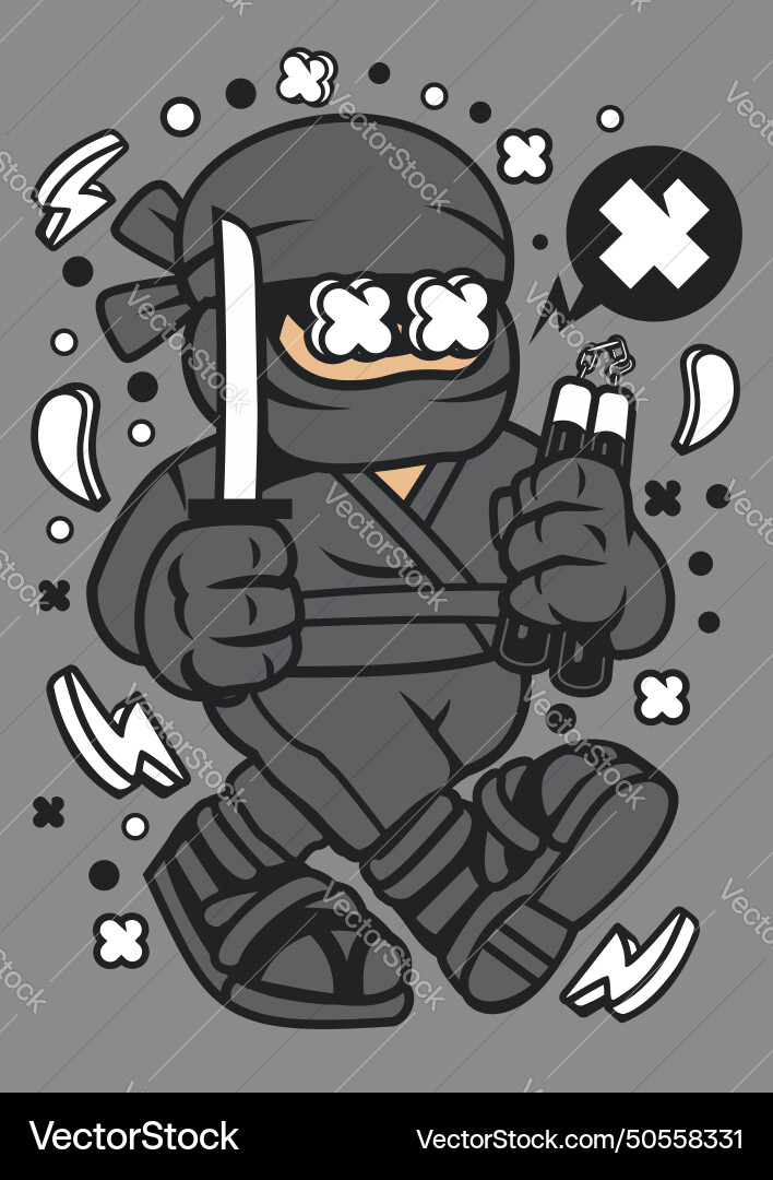Ninja kid Royalty Free Vector Image - VectorStock
