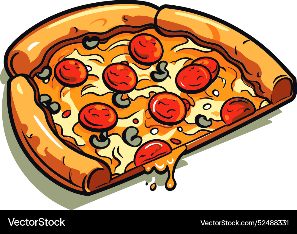 Rendering of pizza joypizza design Royalty Free Vector Image