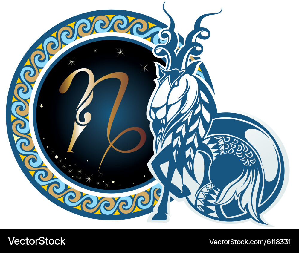 Zodiac signs - capricorn Royalty Free Vector Image