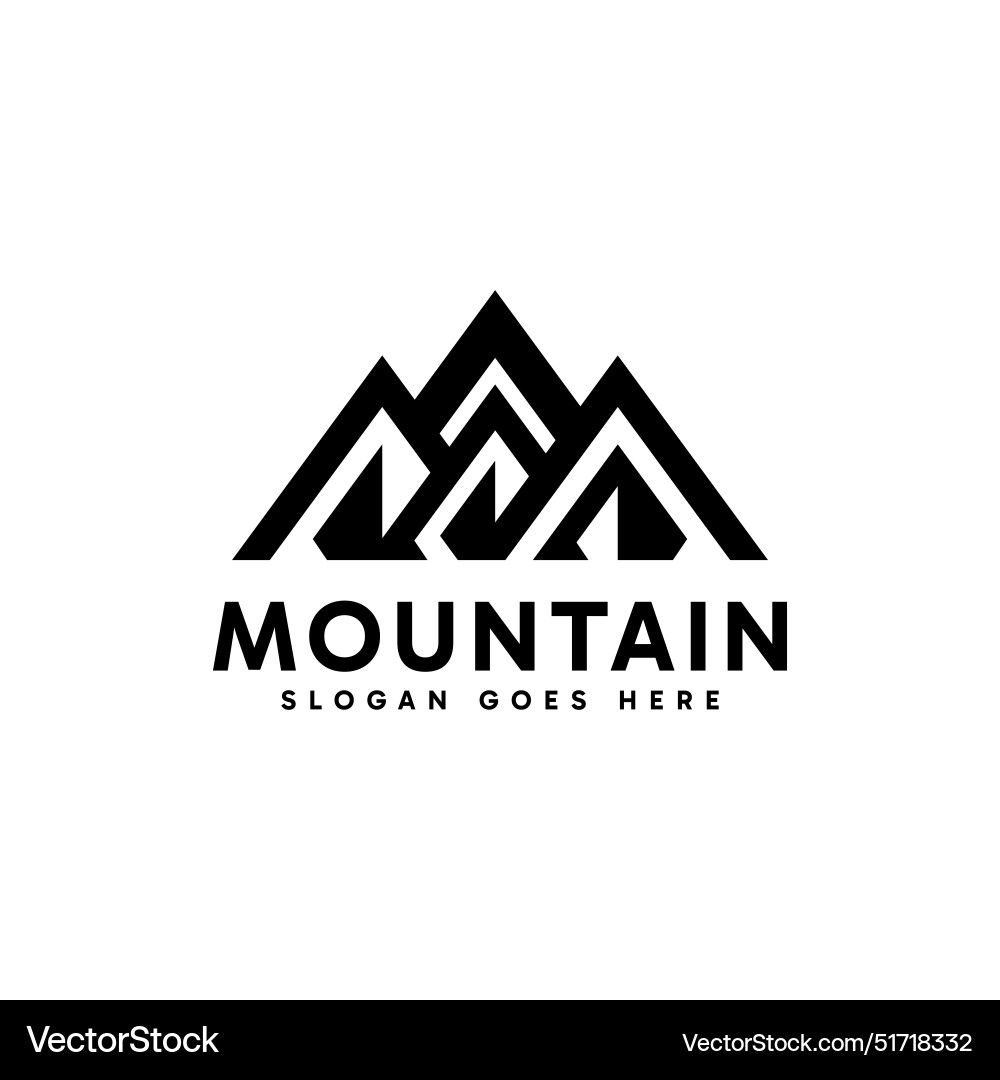 Abstract mountain logo design with minimalist Vector Image
