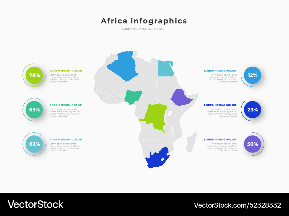 Africa map infographic Royalty Free Vector Image