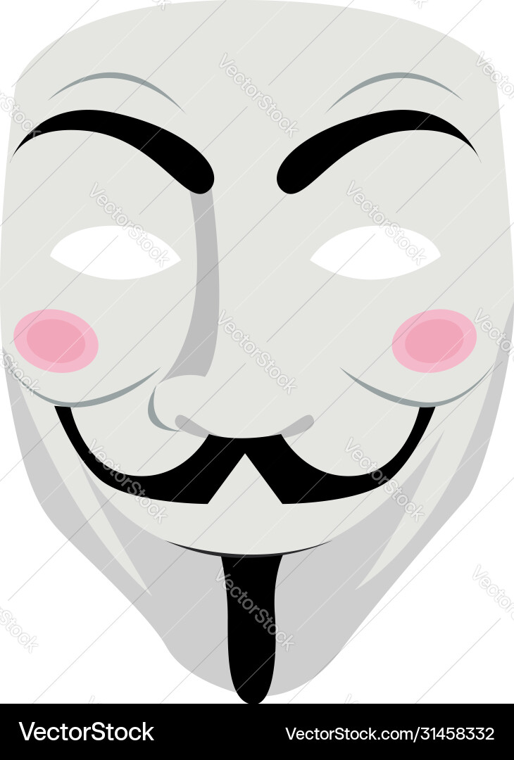 Anonymous mask on white background Royalty Free Vector Image