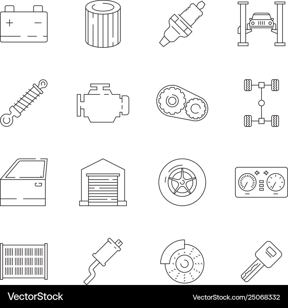 Car service icon auto parts gearbox engine Vector Image
