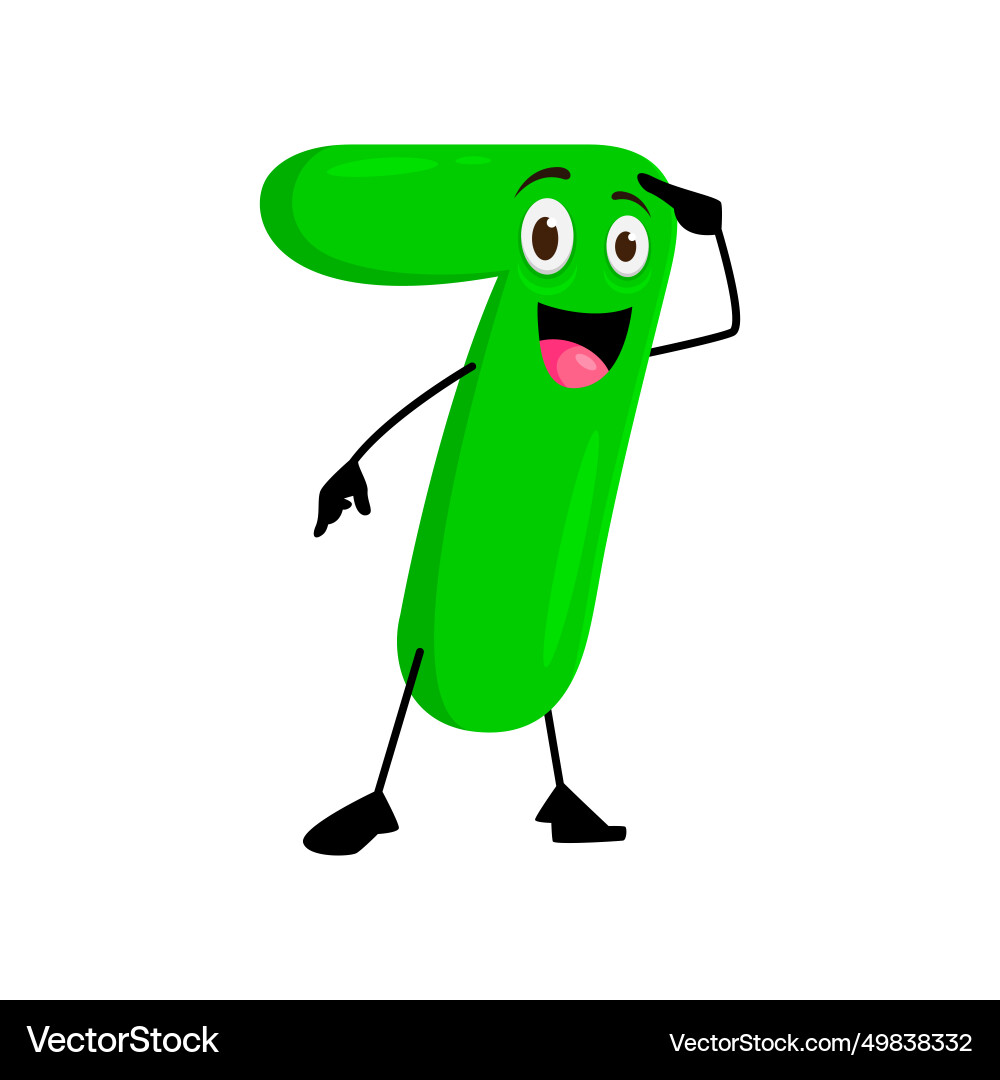 Cartoon lustige Mathematik Nummer sieben Charakter