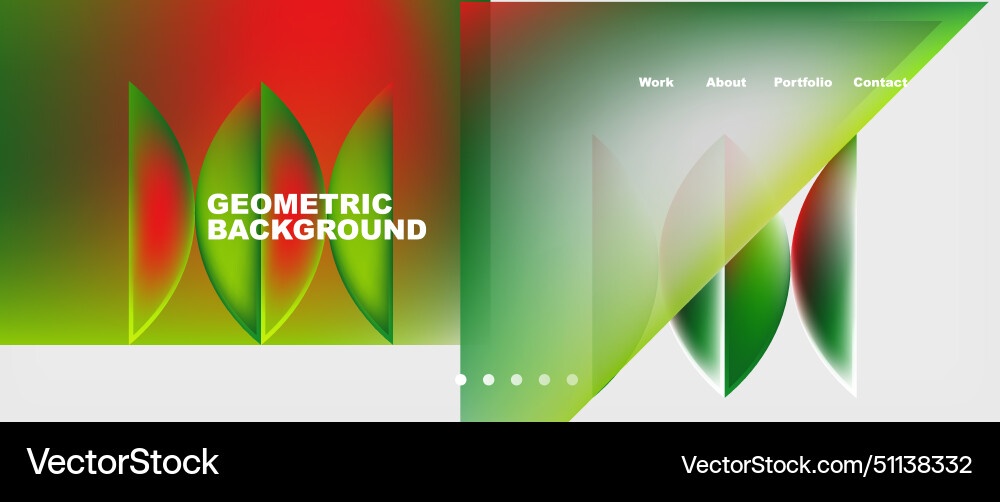 Geometric pattern of green and red triangles Vector Image