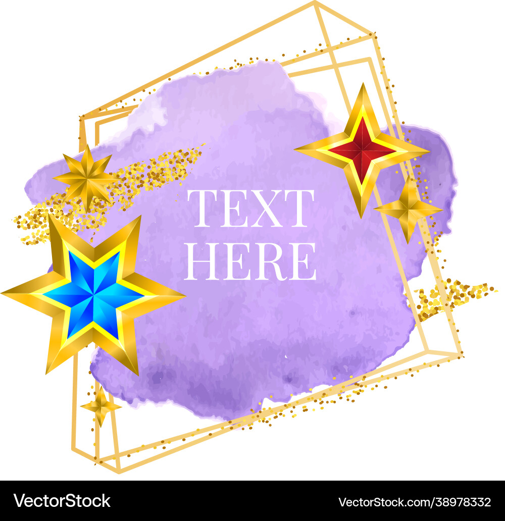 Gold frame paint hand painted brush stroke Vector Image