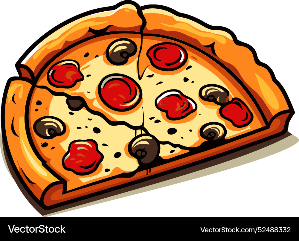 Pizza design in art Royalty Free Vector Image - VectorStock