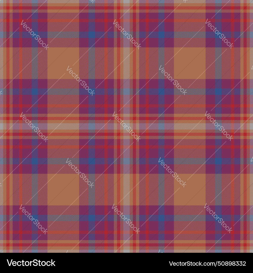 Plaid seamless pattern in red check fabric Vector Image