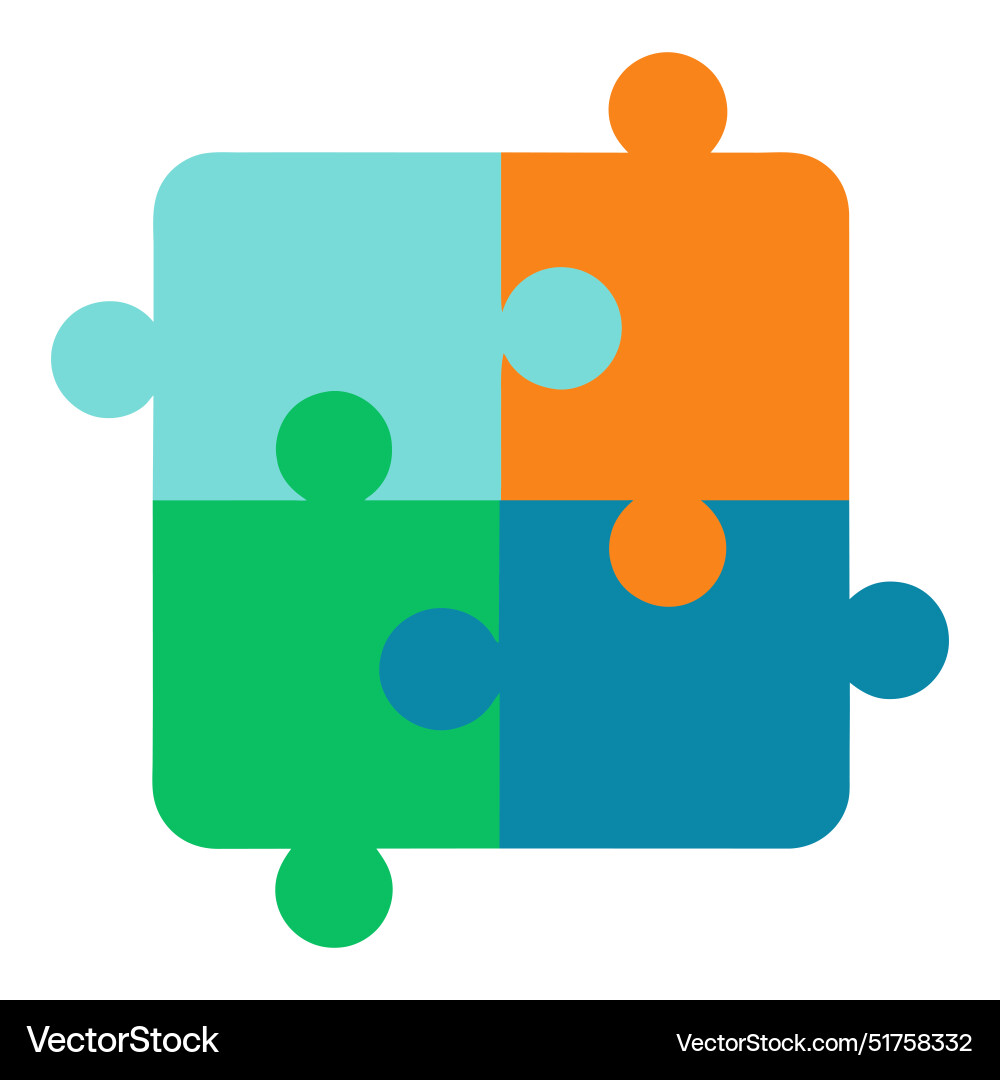 Puzzle flat on white background Royalty Free Vector Image