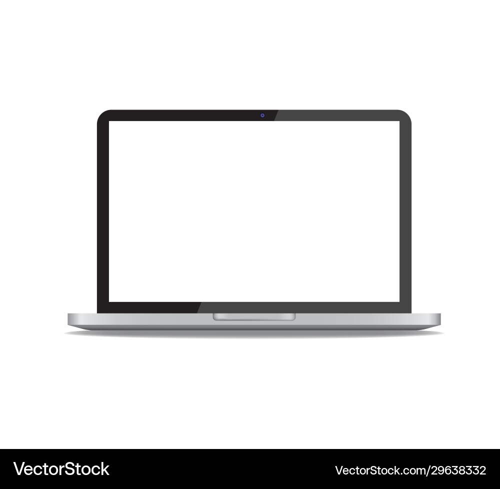 Realistic Laptop - Front View Royalty Free Vector Image