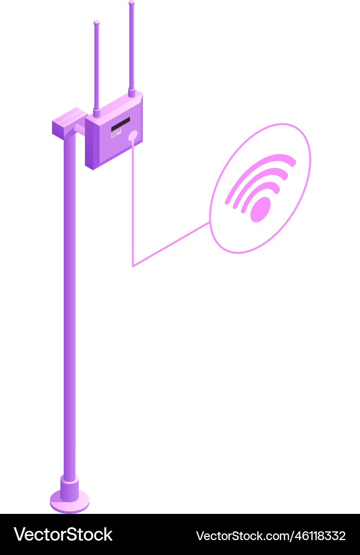 Wireless router post composition Royalty Free Vector Image