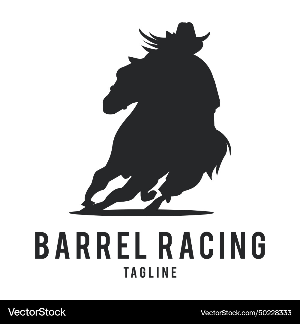 Barrel Racing Horse Silhouette Royalty Free Vector Image