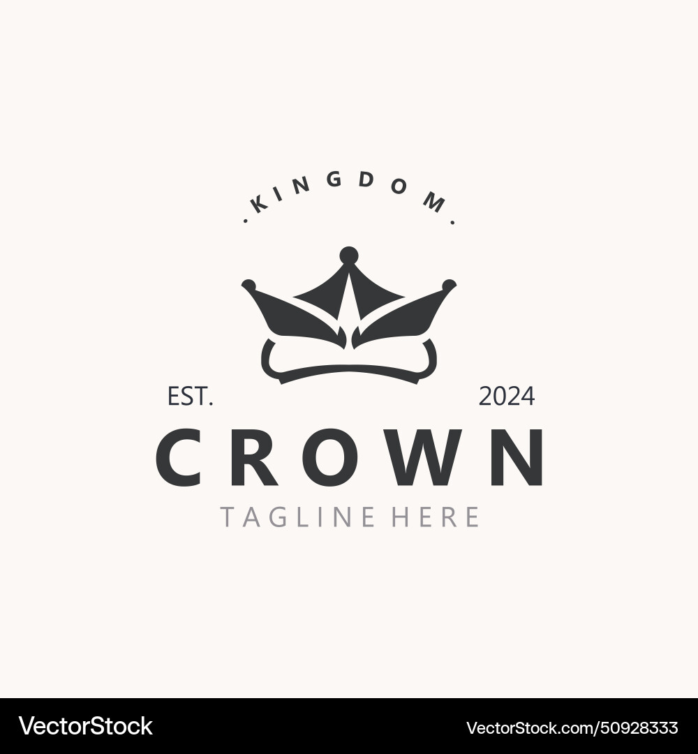 Crown logo simple design template vintage Vector Image