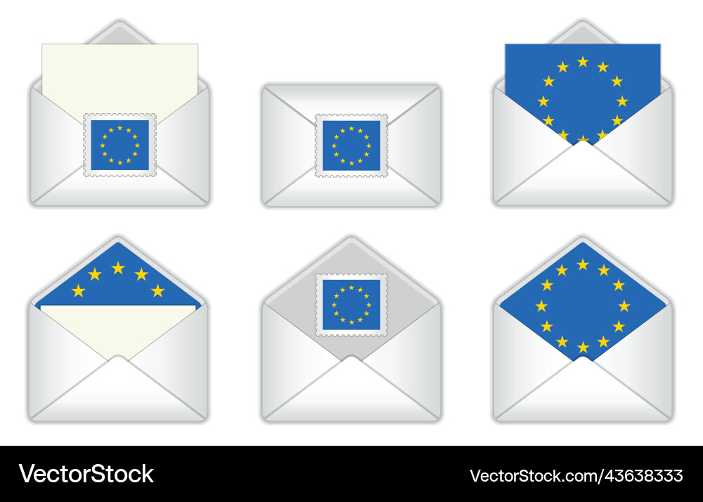 European union flag in the envelope Royalty Free Vector