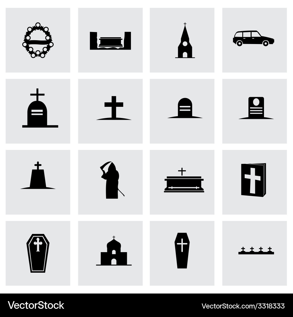 Funeral icon set Royalty Free Vector Image - VectorStock