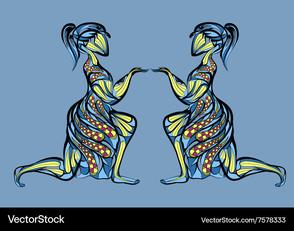 Gemini zodiac sign Royalty Free Vector Image - VectorStock