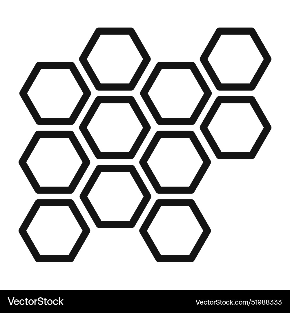 Honeycomb icon mark in filled style Royalty Free Vector