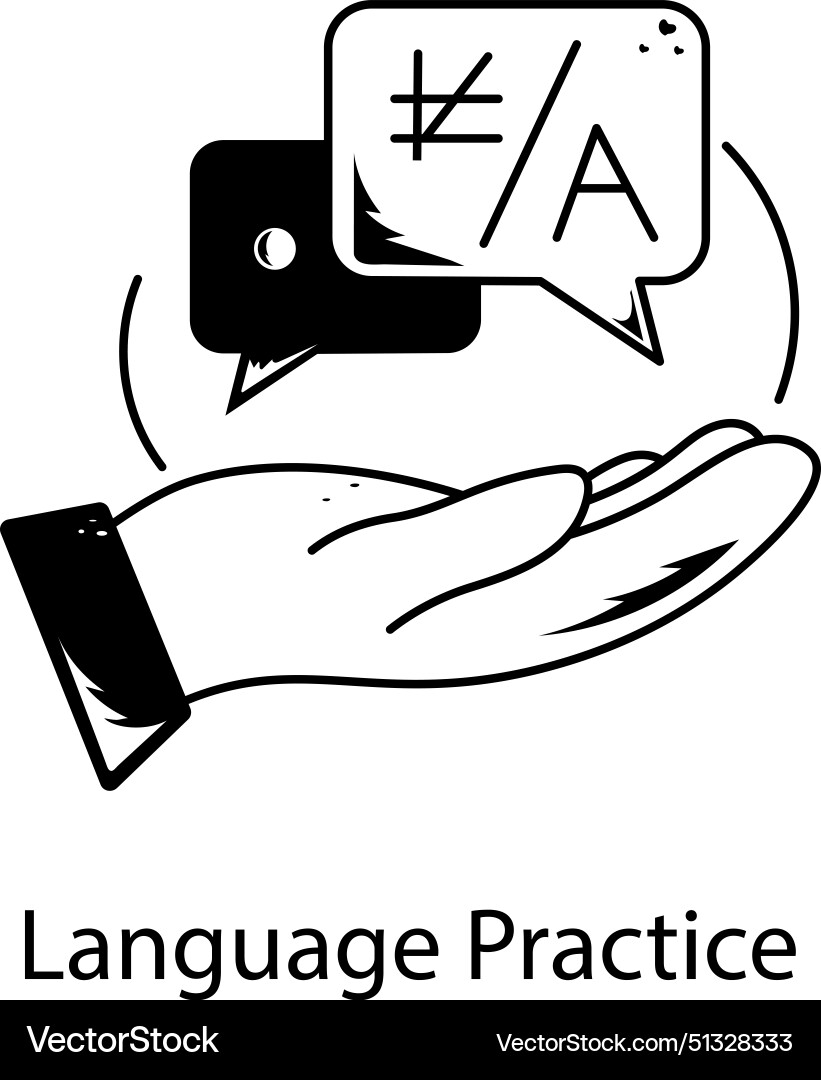 Language practice Royalty Free Vector Image - VectorStock