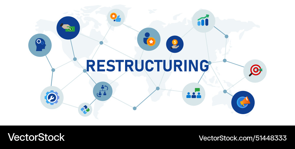 Restructuring corporation business management Vector Image