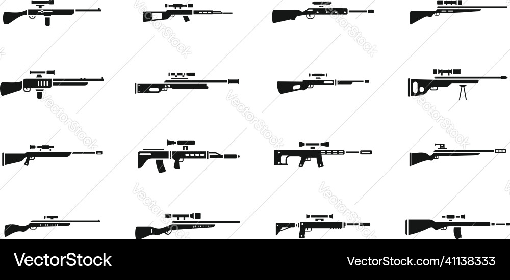 Sniper weapon icon simple army gun Royalty Free Vector Image
