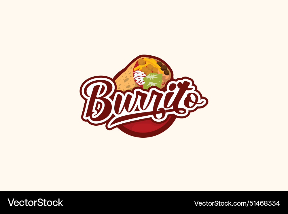 Burrito logo with a combination Royalty Free Vector Image