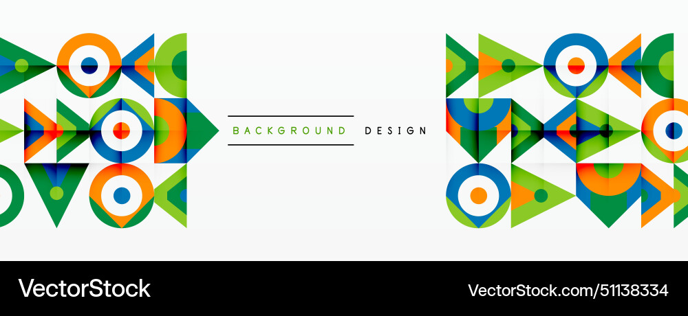 Colorful geometric pattern with arrows and circles