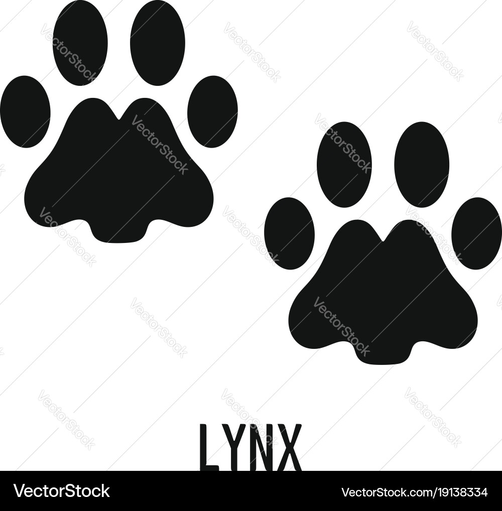 Lynx step icon simple style Royalty Free Vector Image