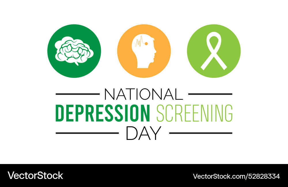 National depression and mental health screening Vector Image