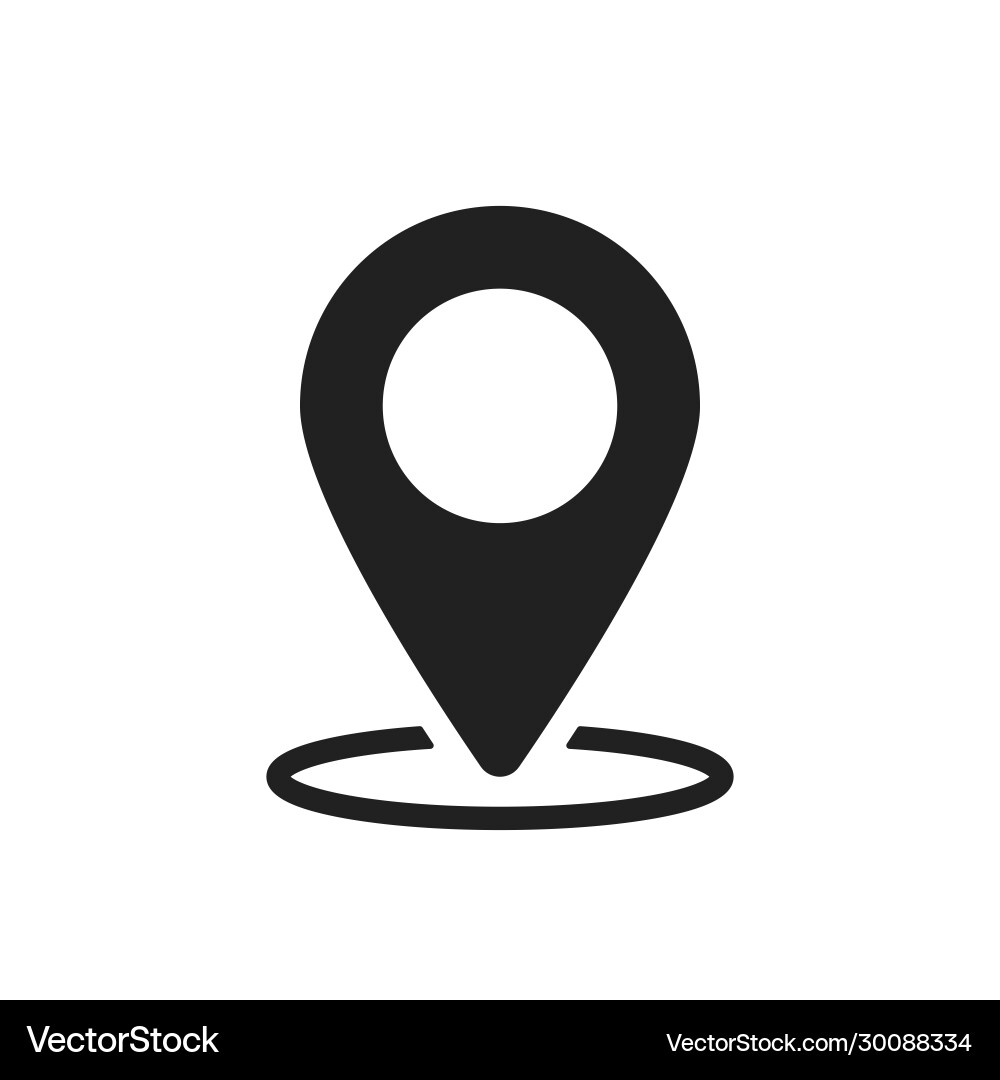 Pin icon location sign isolated on white Vector Image