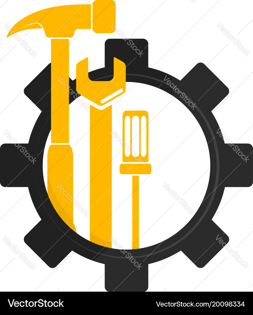 Repair and Maintenance Symbols Royalty Free Vector Image
