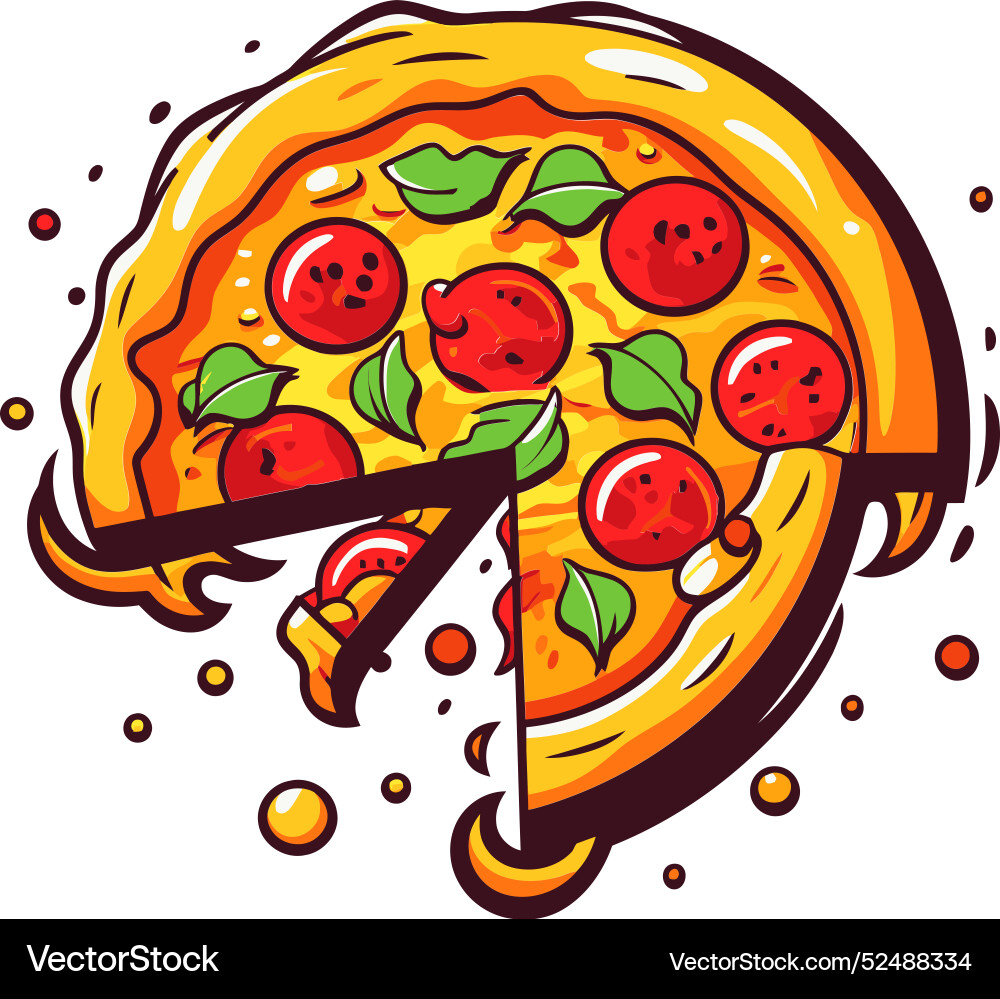 Scrumptious pizza artdigital slice of heaven Vector Image