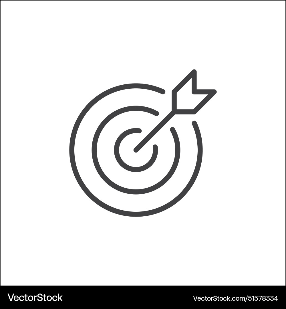Target with arrow icon editable stroke Royalty Free Vector