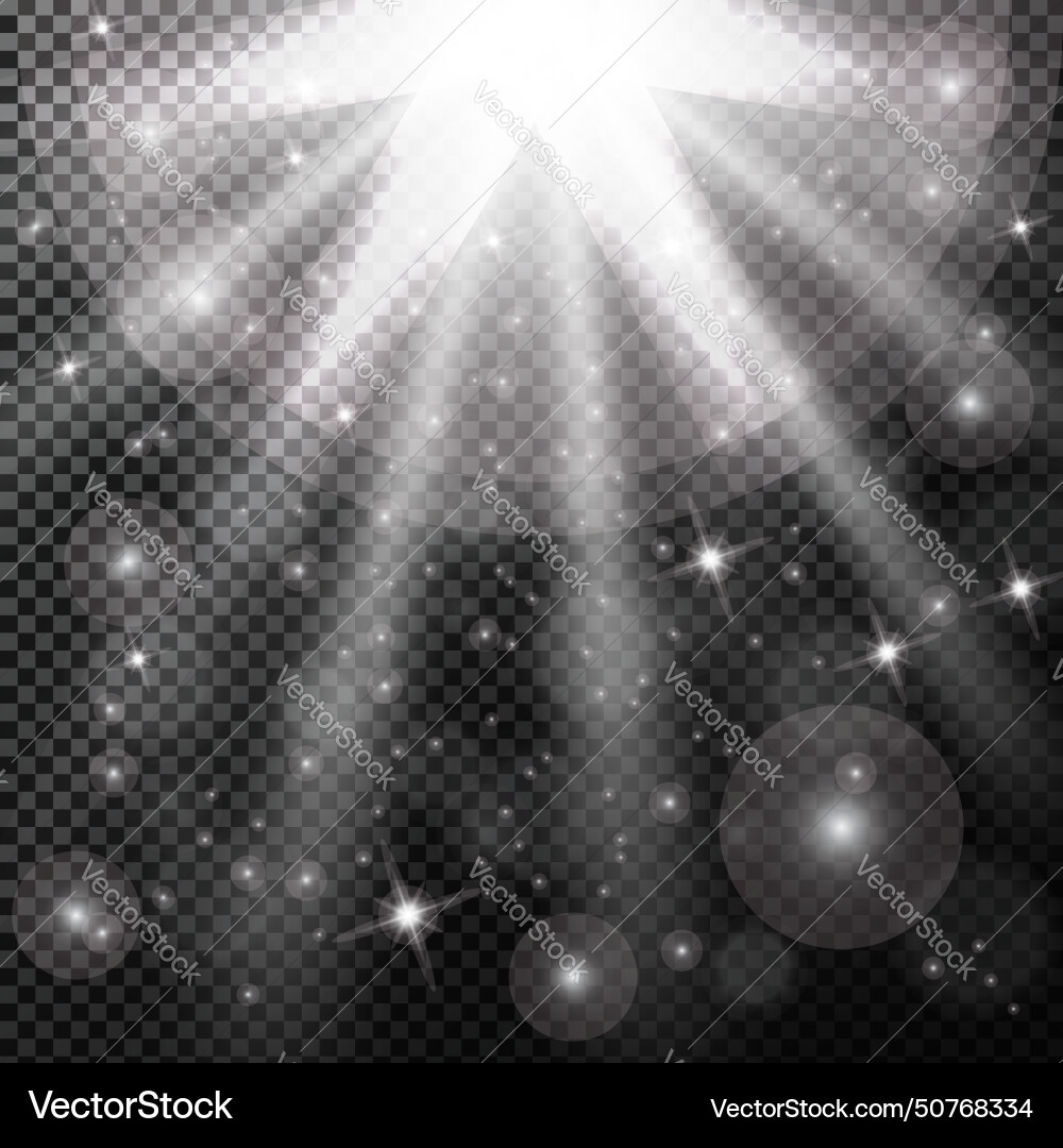 White spotlights shining with sparkles Royalty Free Vector