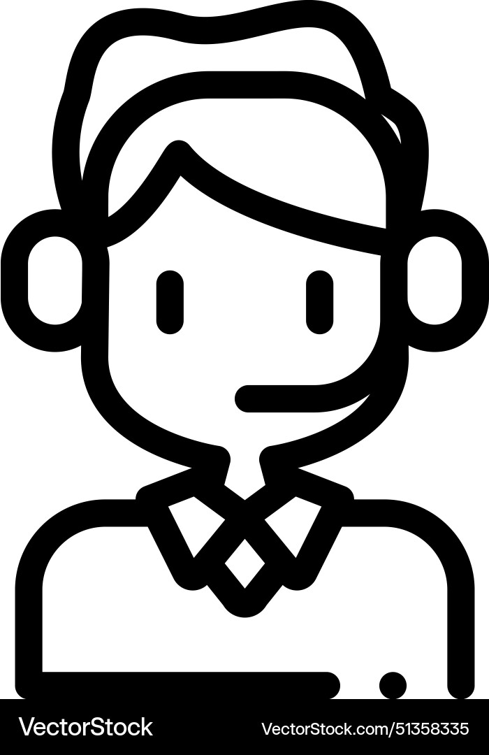 Avatar icon thin linear style design isolated Vector Image