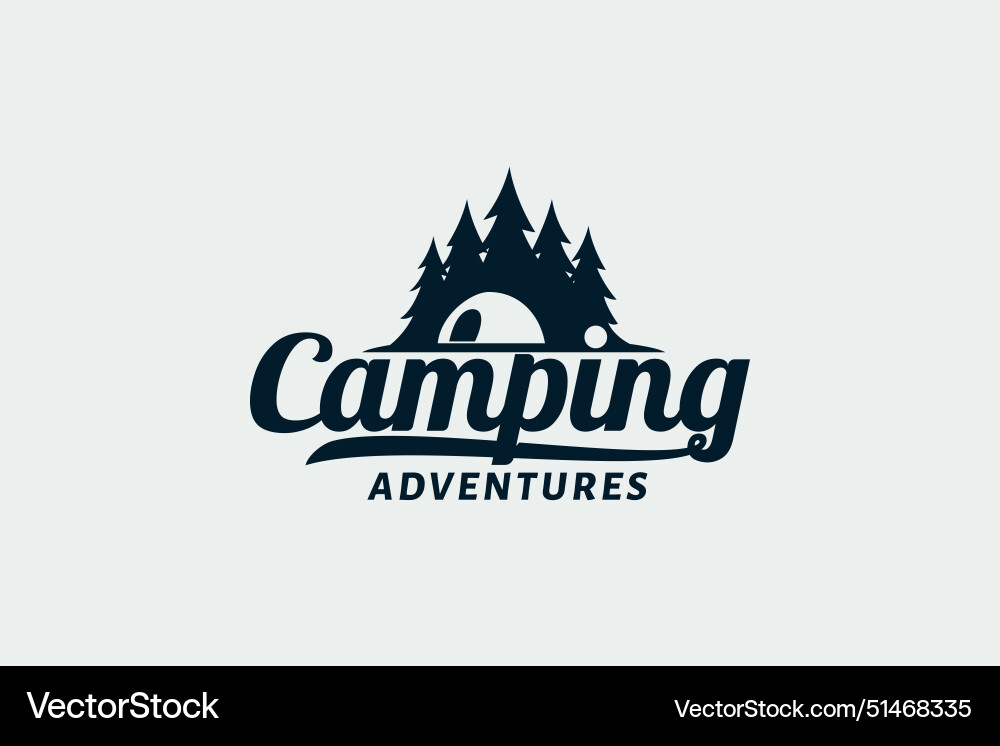 Camping adventure logo with a combination Vector Image