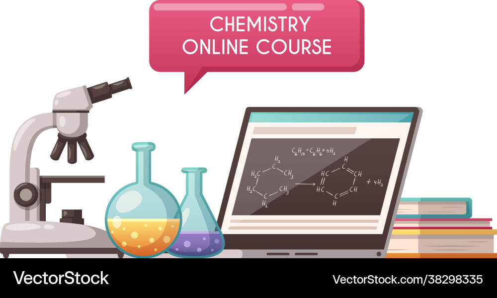 Chemistry lesson icon Royalty Free Vector Image