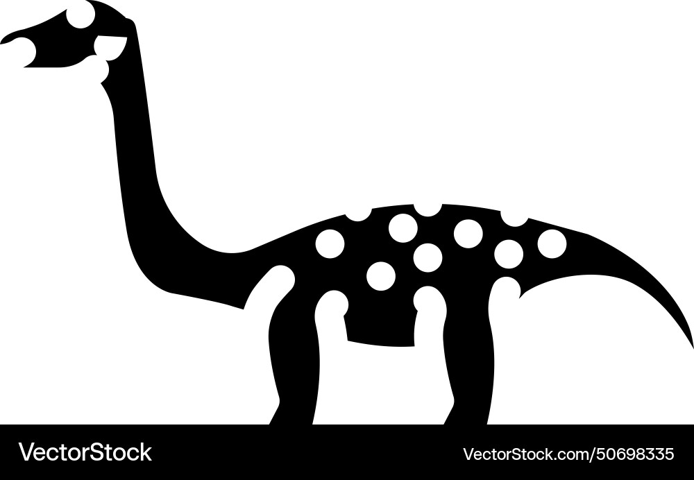 Diplodocus dinosaur animal glyph icon Royalty Free Vector