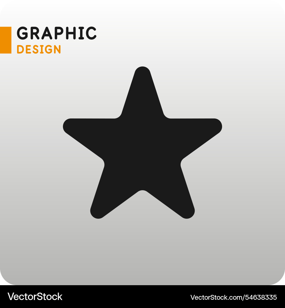Drawing of a star icon in flat style Royalty Free Vector