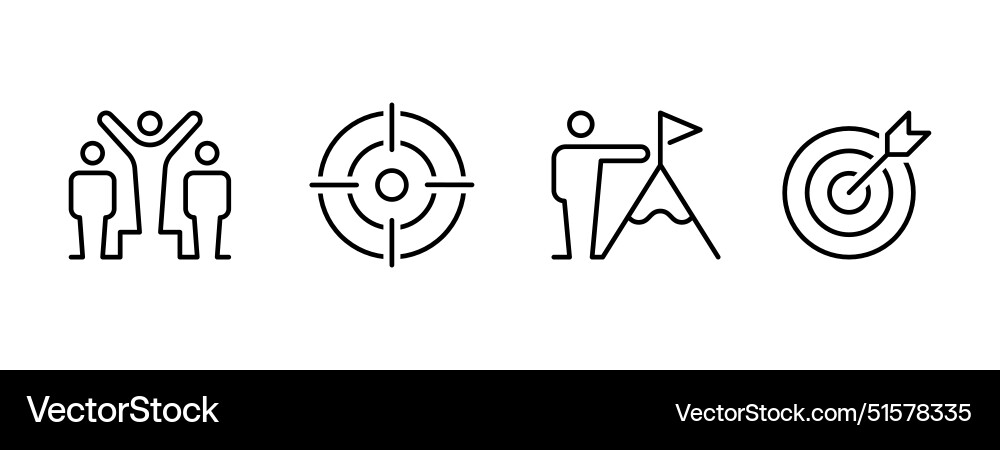 Editable line icon set for personal success Vector Image