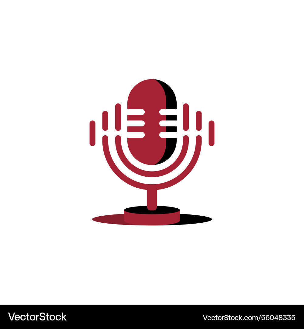 Minimalist podcast logo featuring a microphone Vector Image